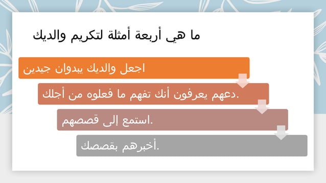 بر الوالدين.pptx arabic learning PowerPoint | PPTX