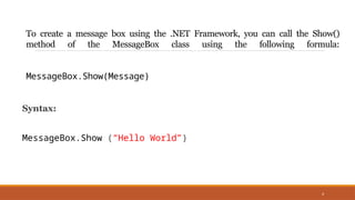 .Net Technologies MessageBox using Visual basic.pptx