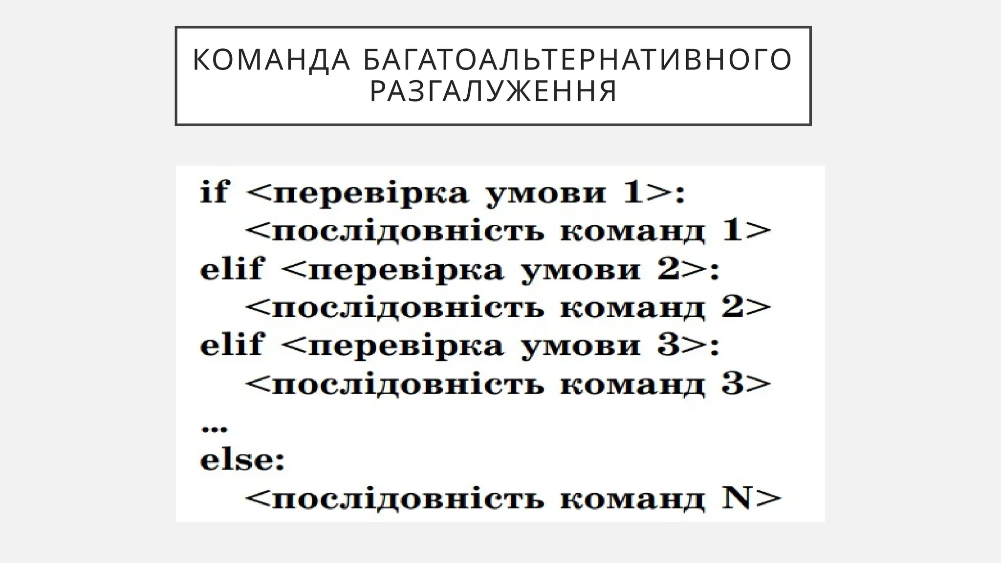 Команди розгалуження Python 7 НУШ Pptx