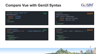 GOSIM 2024 - GenUI: Declarative Rust Cross-platform Framework Based on Makepad | PPTX | Web ...