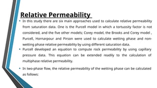 Relative Permeability in Pore Scale Network Modeling | PPT