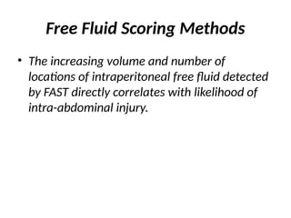 trauma ultrasound - fast and e fast ultrasound | PPTX