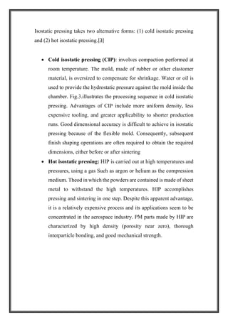 Compaction processes of powder metallurgy | PDF