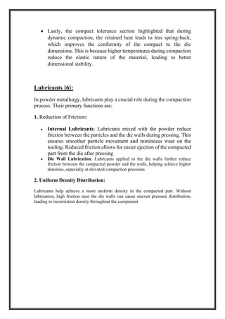 Compaction processes of powder metallurgy | PDF