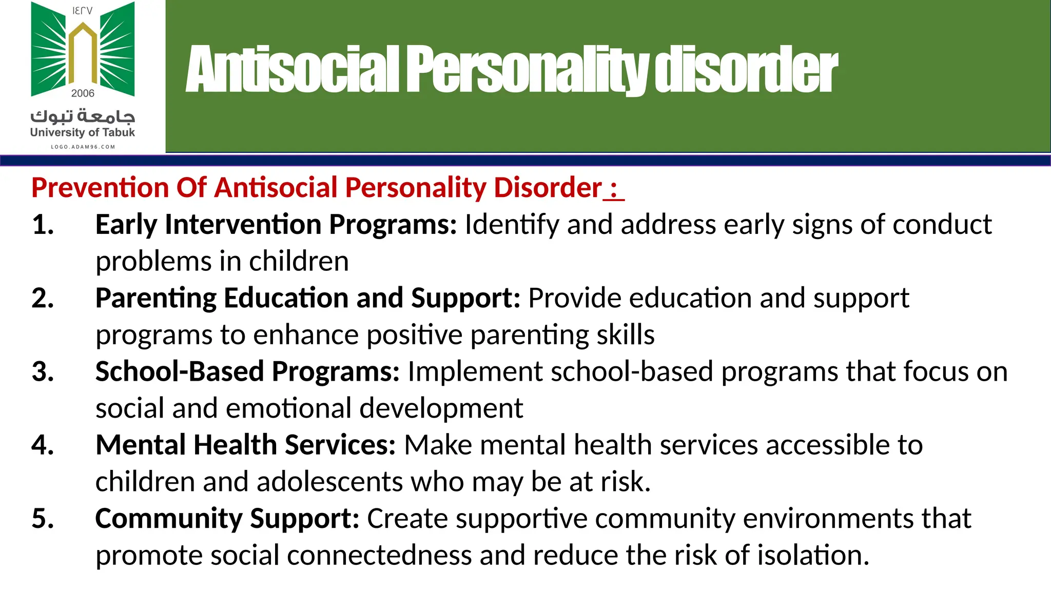 Antisocial disorder د .رعد هلال عرض طب نفسي .pptx