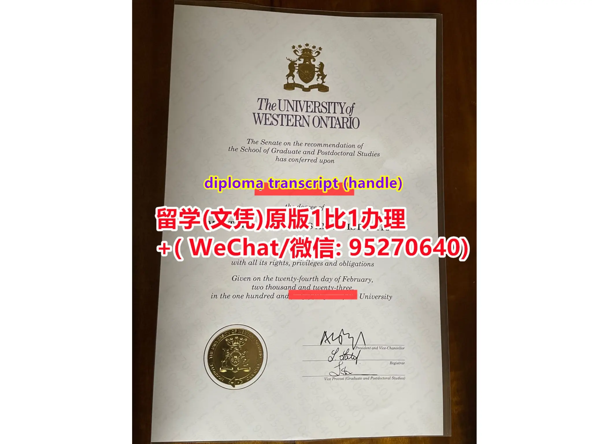 University of Western Ontario degree offer diploma Transcript | PPT