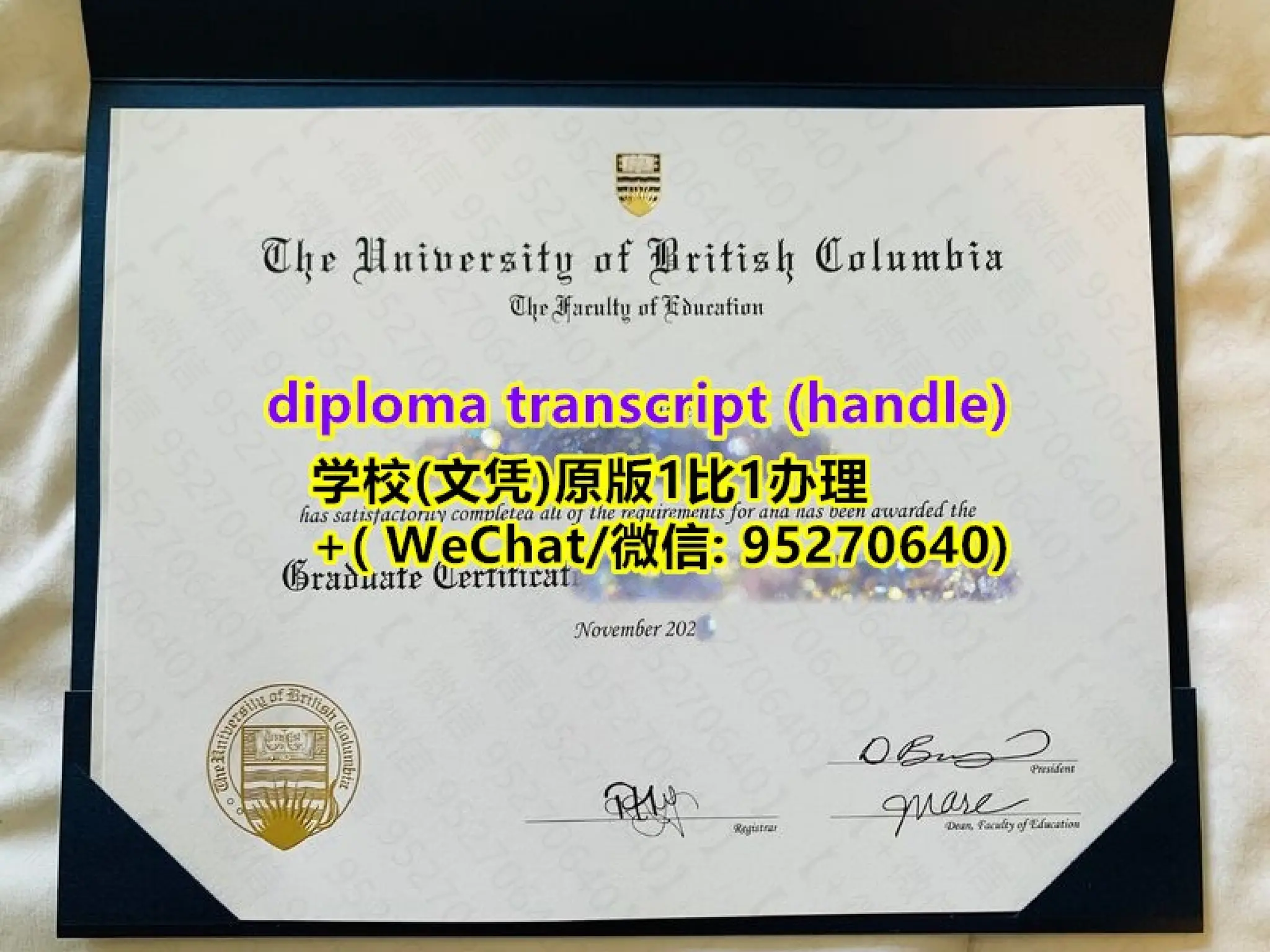 University of British Columbia degree offer diploma Transcript | PPT