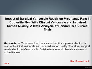 current surgical treatments of varicocele | PPTX
