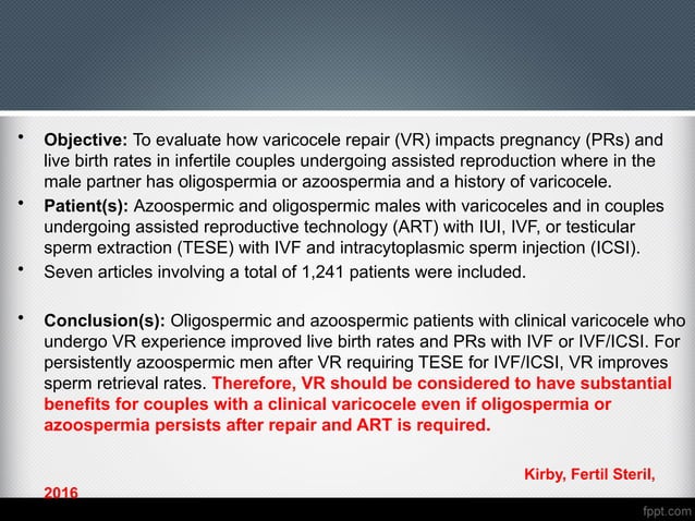 current surgical treatments of varicocele | PPTX