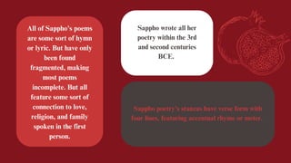 Poetry- Sappho Project- two mimc poems- Poetry | PPT