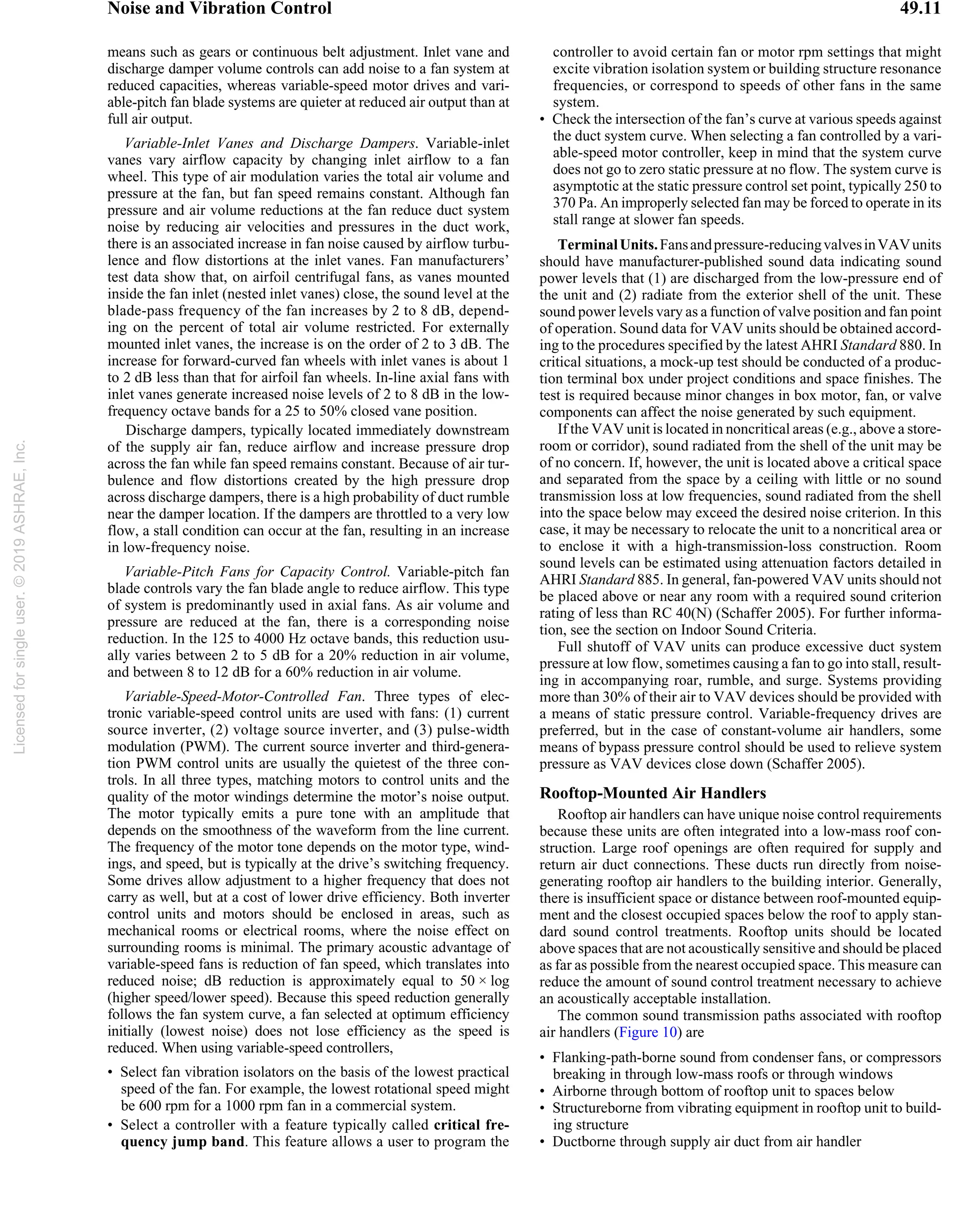 ASHRAE 2019 CHAPTER 48. NOISE AND VIBRATION CONTROL | PDF