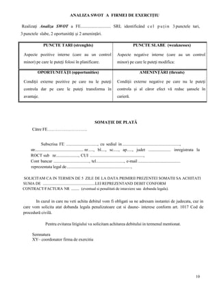 FISE activități în firma de exercițiu | PDF