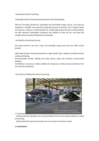 Making charcoal from cow dung :DOING Holdings biochar pyrolysis machine ...