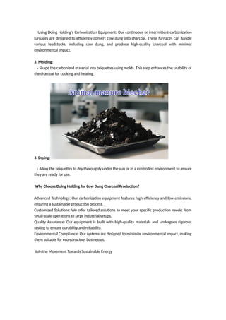 Making charcoal from cow dung :DOING Holdings biochar pyrolysis machine ...