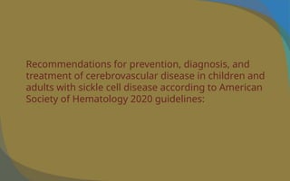Approach to stroke in sickle cell disease | PPTX