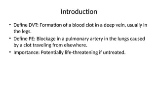 اسكورات.dvt and pulmonary embolism vpptx | PPTX