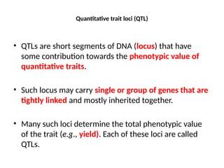 Linkage and Quantitative trait locus .... | PPTX