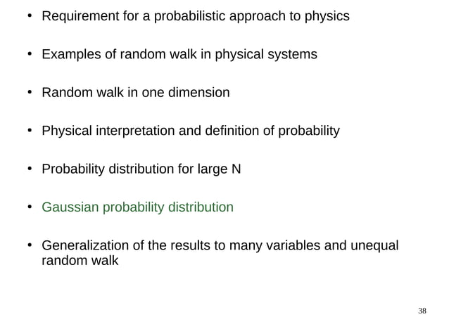 random walk lectures by p pj class notes | PPT