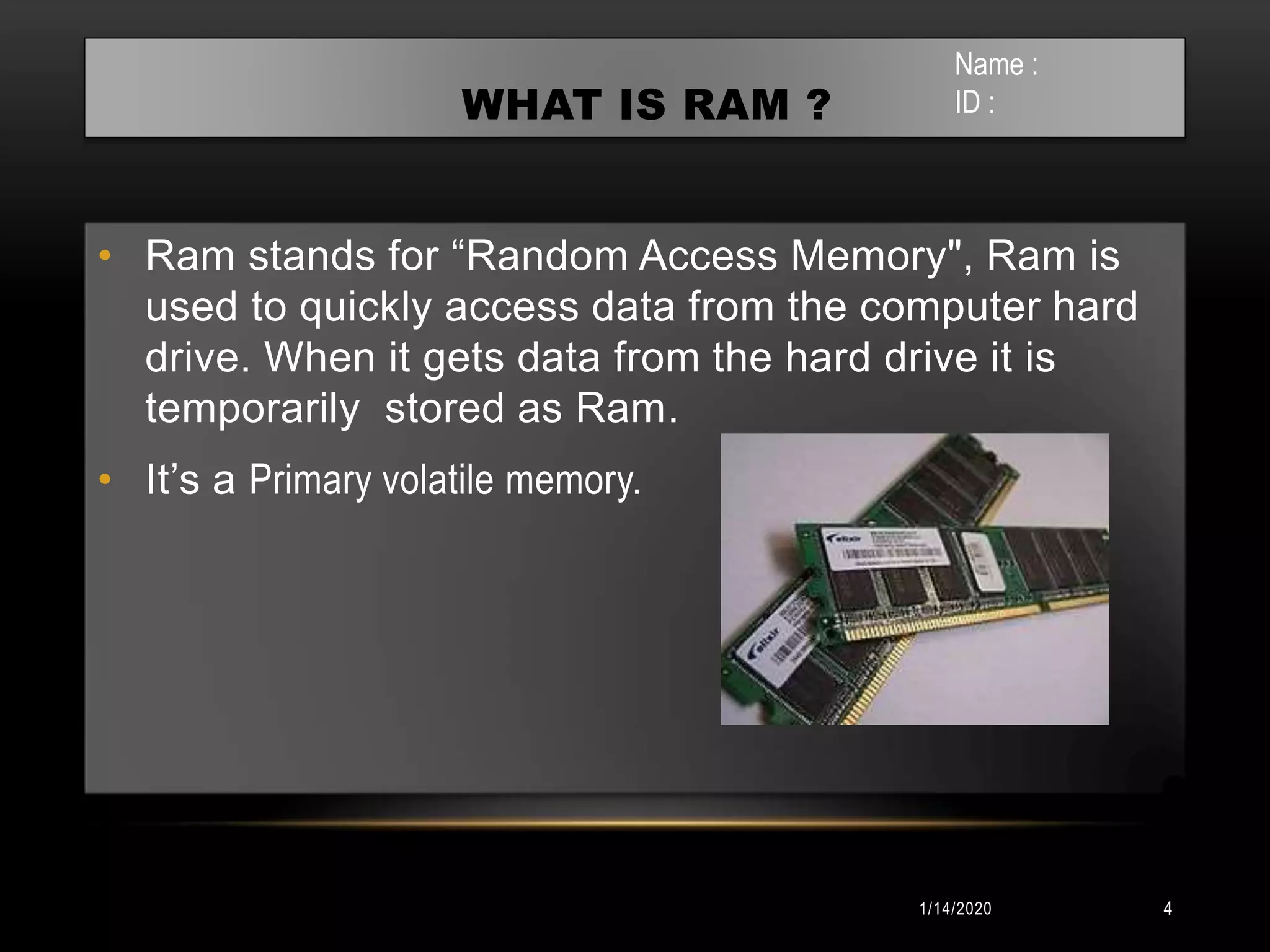 Random Access Memory [for presentation] | PPT