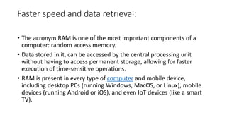 Random access memory.pptx | Data Storage and Warehousing | Computing