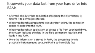 Random access memory.pptx | Data Storage and Warehousing | Computing