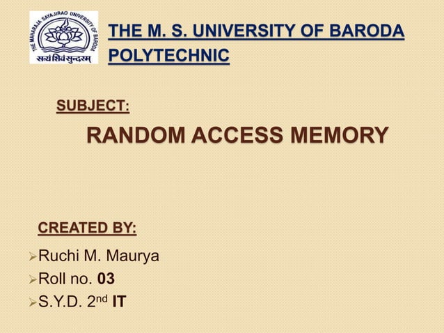 Random access memory | PPTX | Data Storage and Warehousing | Computing