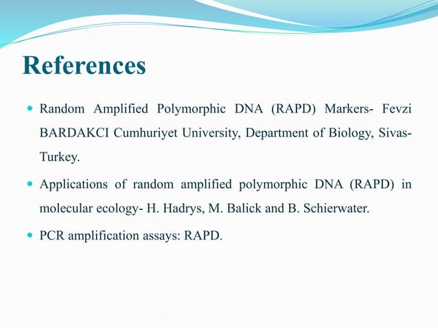 Random amplified polymorphic DNA-RAPD.pptx | Chemistry | Science