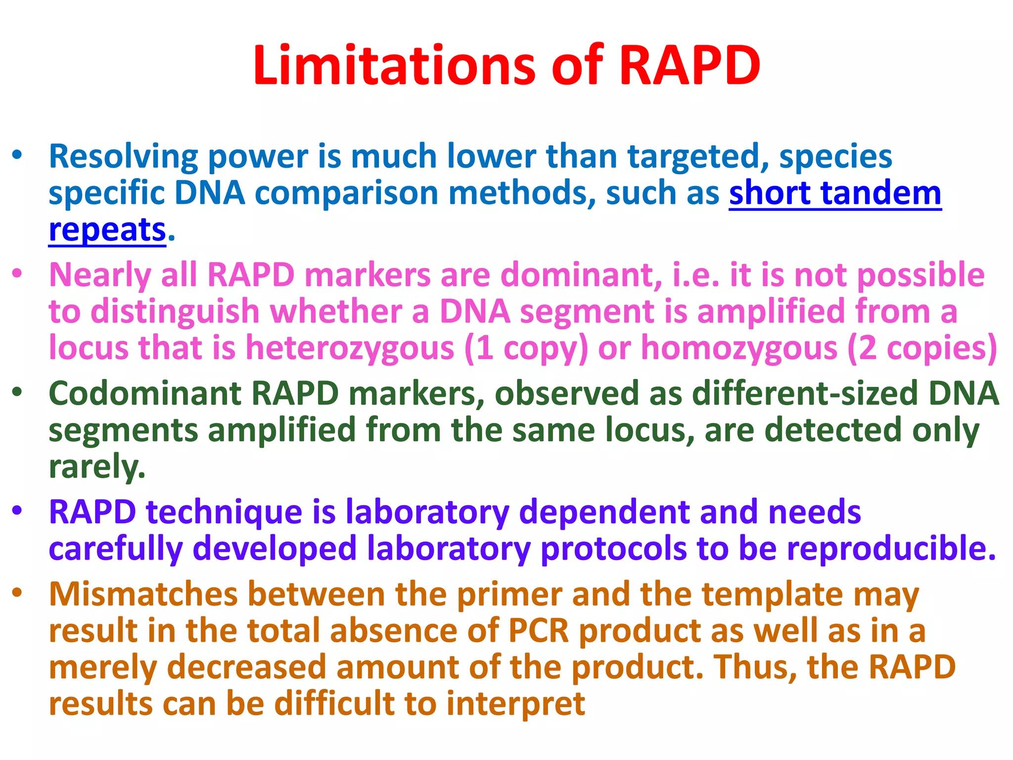Random amplified polymorphic dna (rapd) | PPTX
