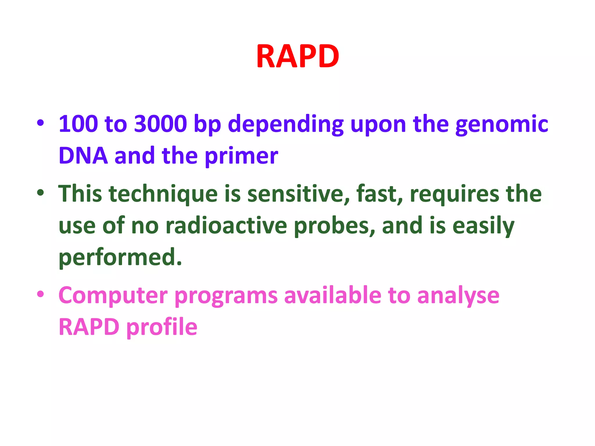Random amplified polymorphic dna (rapd) | PPTX