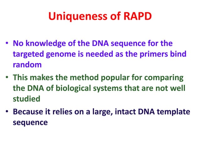 Random amplified polymorphic dna (rapd) | PPTX