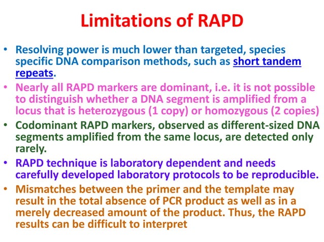 Random amplified polymorphic dna (rapd) | PPTX