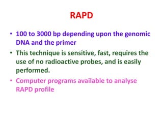 Random amplified polymorphic dna (rapd) | PPTX