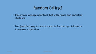 Random calling | PPTX