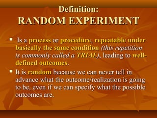 STAT: Random experiments(2) | PPT