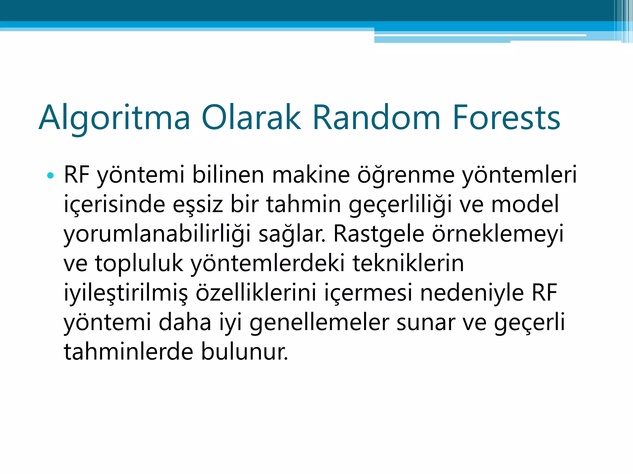 Random Forest Algoritması | PPTX
