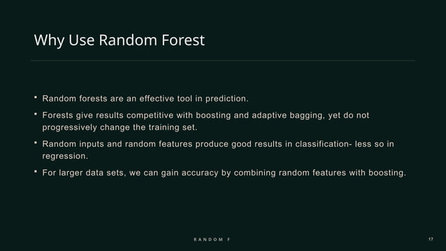 Random Forest classifier in Machine Learning | PPTX