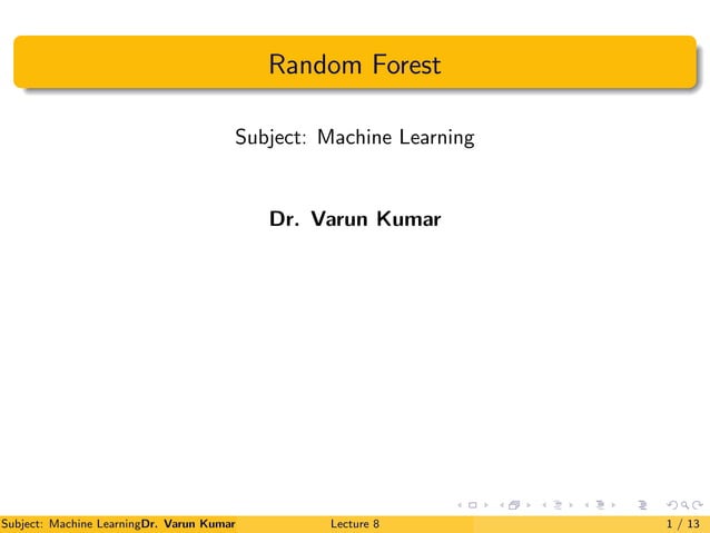 Random forest (Machine learning) | PPT