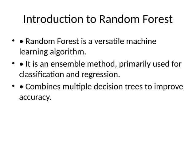 Seminar Ppt On Random Forest Tree Algorithm Ppt