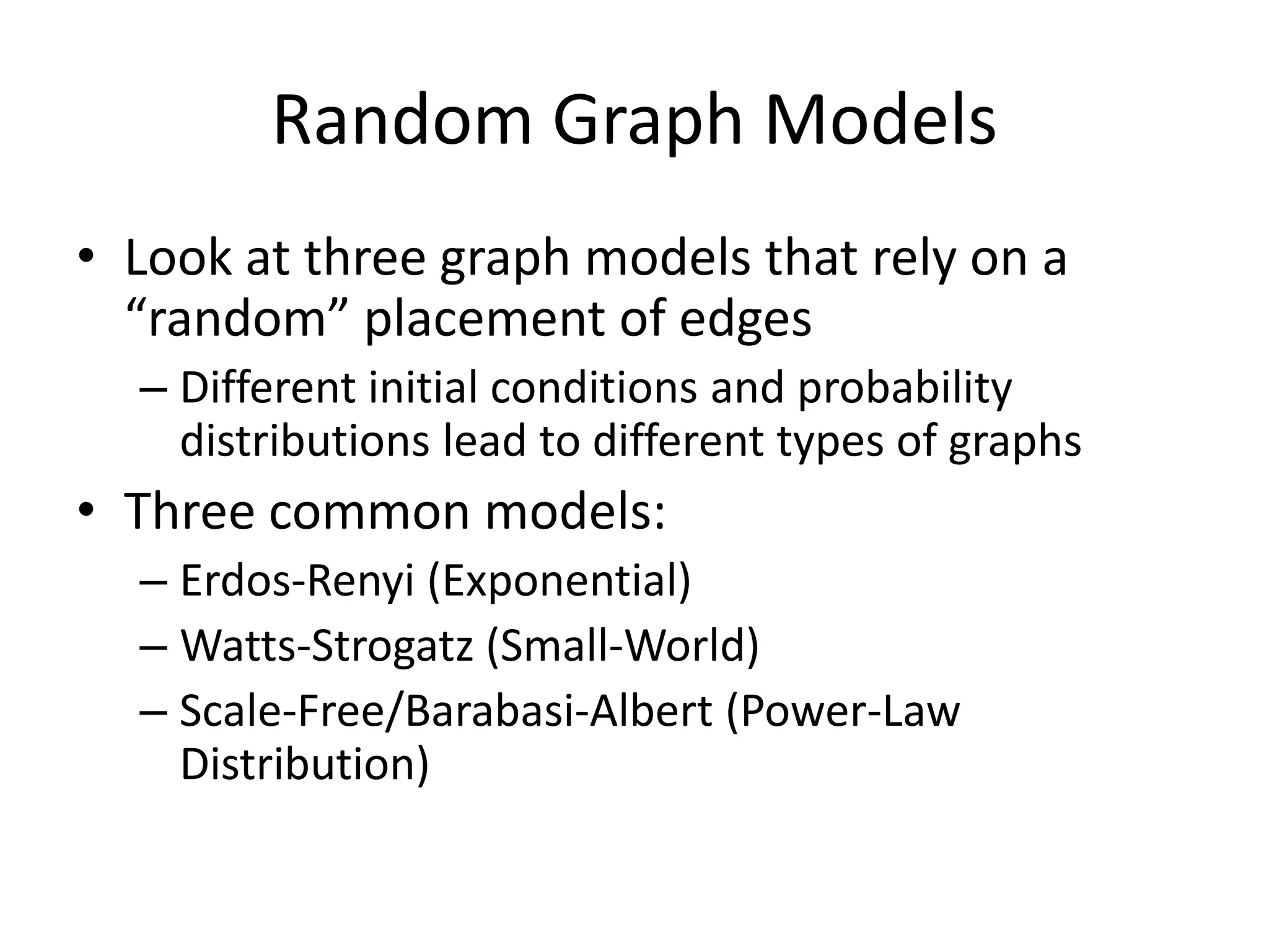 Random graph models | PPT