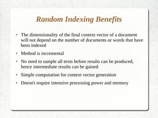 Word Space Models and Random Indexing | PDF | Physics | Science
