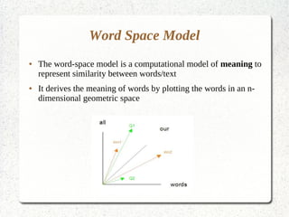 Word Space Models and Random Indexing | PDF | Physics | Science