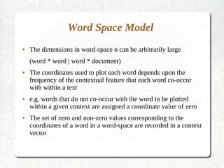 Word Space Models and Random Indexing | PDF | Physics | Science