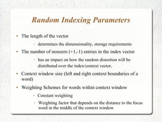 Word Space Models & Random indexing | PPT