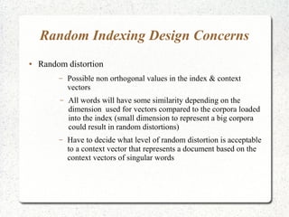Word Space Models & Random indexing | PPT