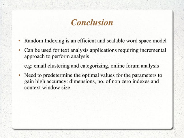 Word Space Models & Random indexing | PPT