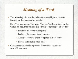 Word Space Models & Random indexing | PPT