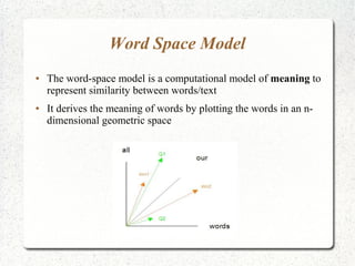 Word Space Models & Random indexing | PPT