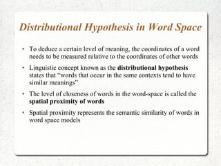 Word Space Models & Random indexing | PPT