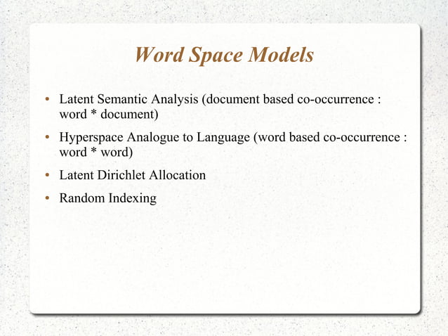 Word Space Models & Random indexing | PPT