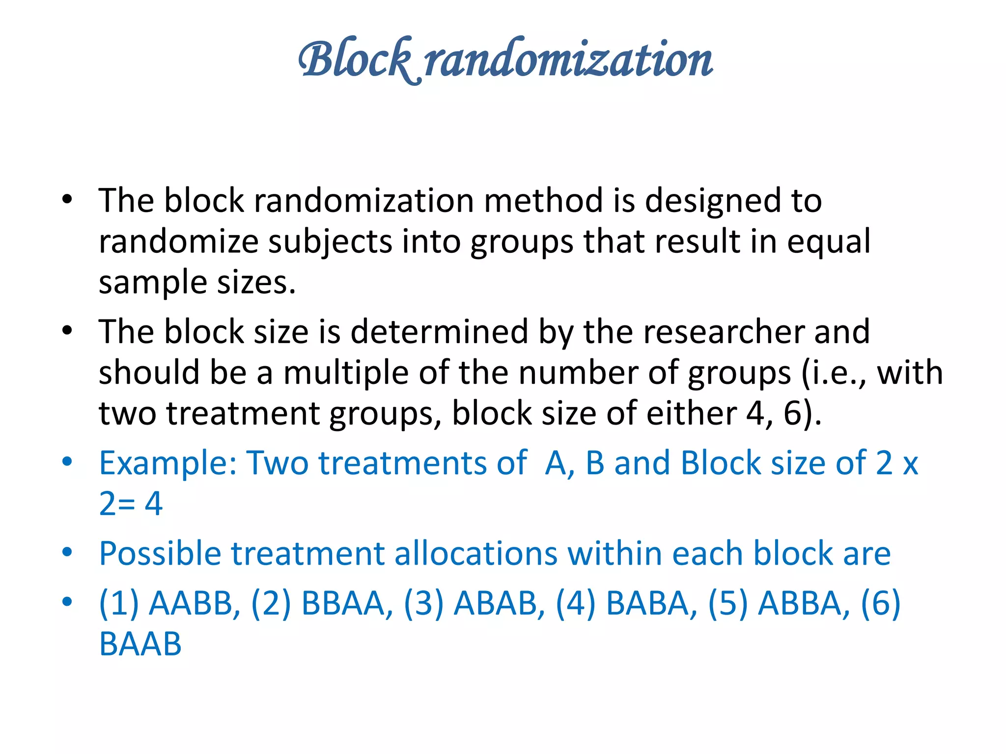 Randomisation techniques | PDF